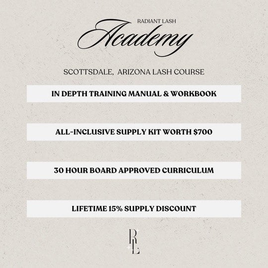 Scottsdale Arizona Board Approved Lash Training Course | Radiant Lash Boutique